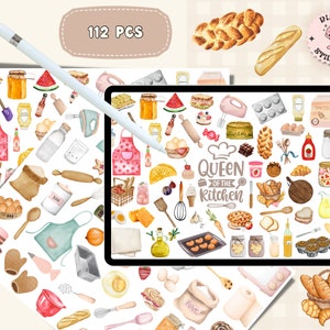 Baking Digital Stickers for Goodnotes, Kitchen Pre-cropped Digital ...