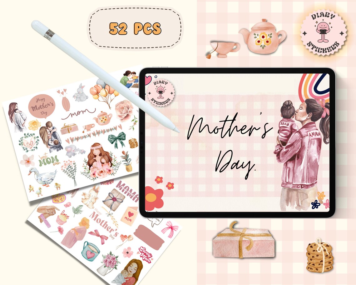 Mother's Day Digital Stickers, Digital Stickers for Planners, Mother's ...