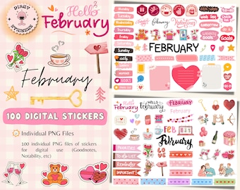 Month of March Digital Stickers for Goodnotes, March Pre-cropped ...