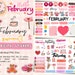 Month of February Digital Stickers for Goodnotes, February Pre-cropped ...