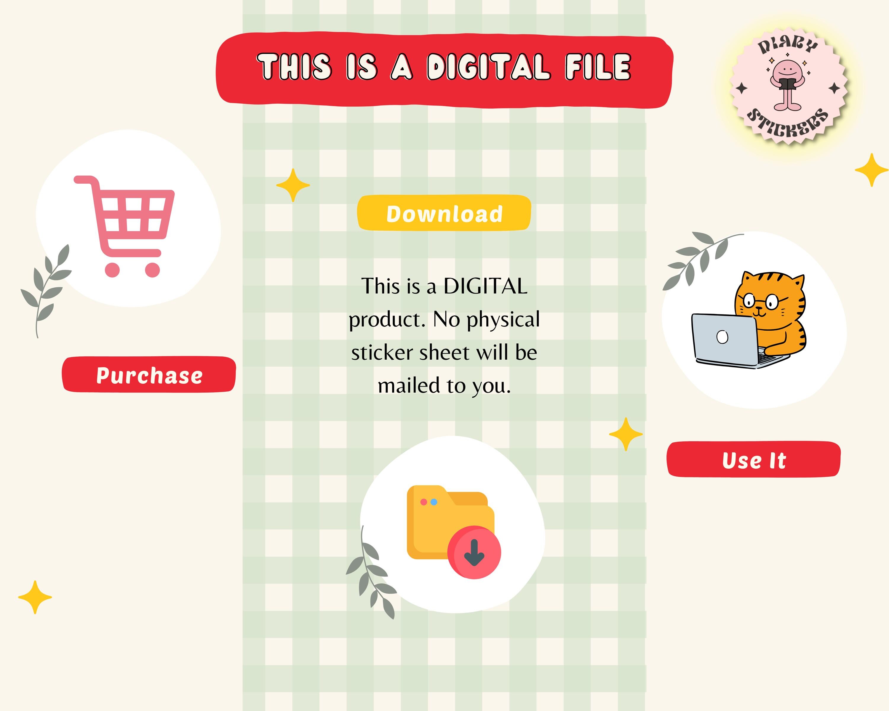 Fruits Digital Stickers for Goodnotes, Healthy Food Stickers, Veges ...