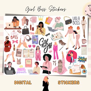 Girl Boss Digital Planner Stickers for Goodnotes (PNG, Goodnotes File ...