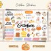 Month of October Digital Stickers for Goodnotes, October Pre-cropped ...
