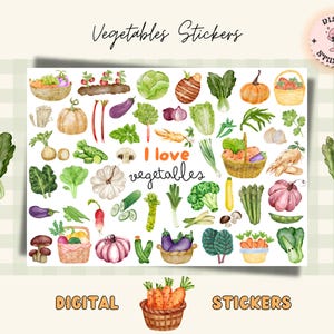 Vegetables Digital Stickers: 101 PNG & Goodnotes File - Etsy