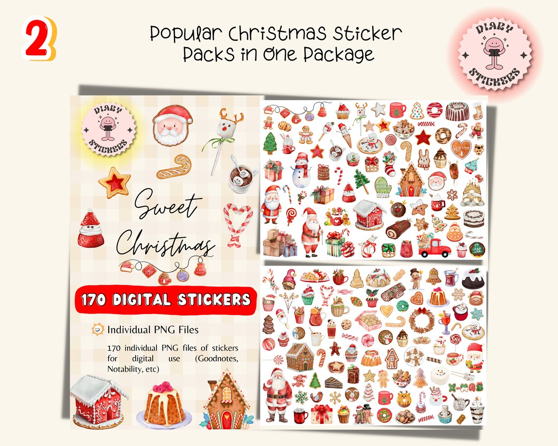 Ultimate Christmas Digital Stickers, Christmas Stickers, Holiday ...