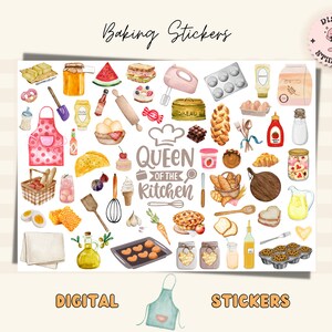 Baking Digital Stickers for Goodnotes, Kitchen Pre-cropped Digital ...