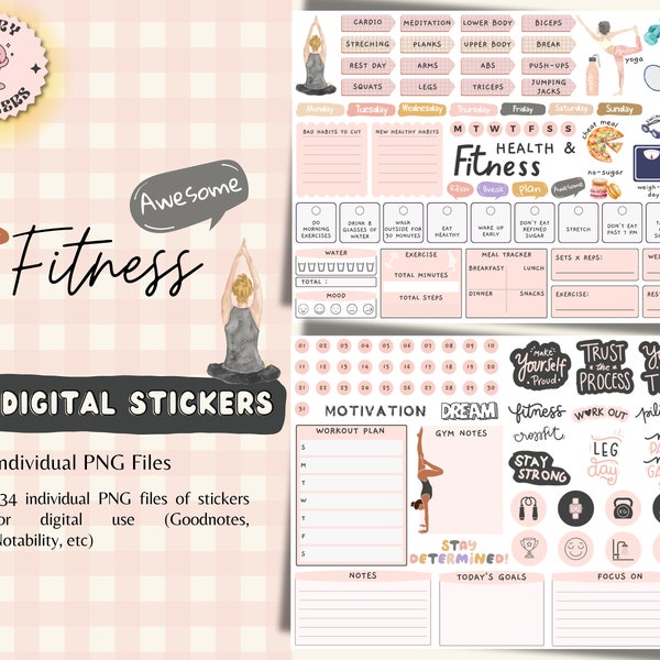 Fitness Stickers - Etsy