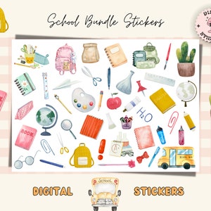 School Bundle, Back to School Clipart Png, School Supplies, School Bus ...