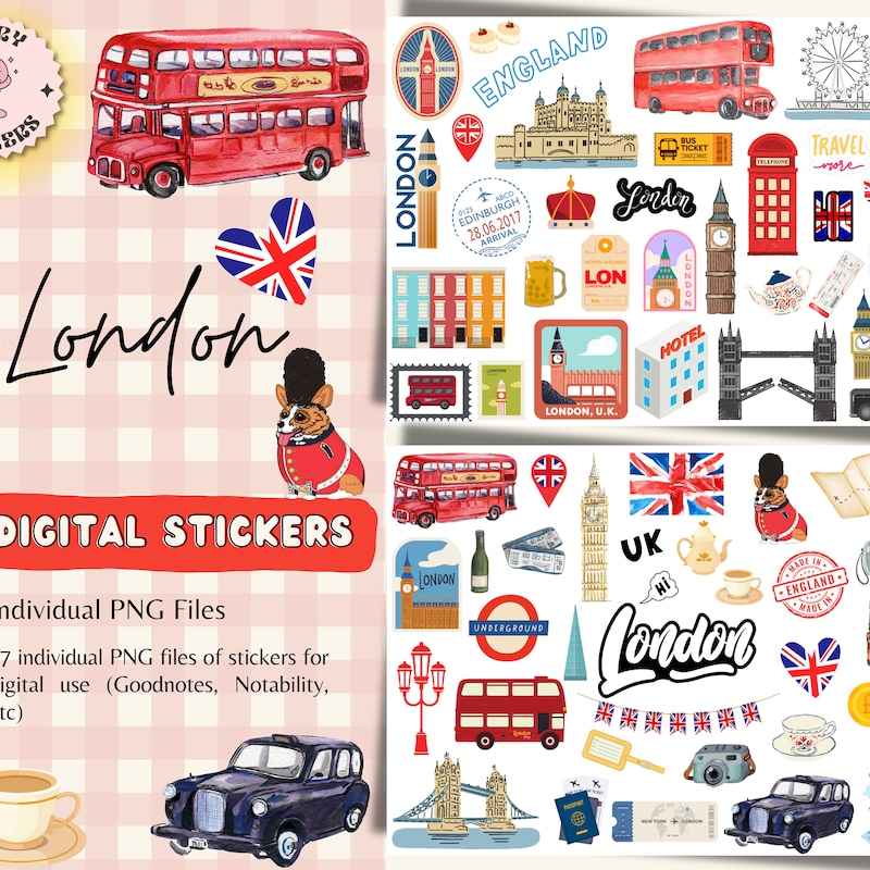 London Stickers - Etsy
