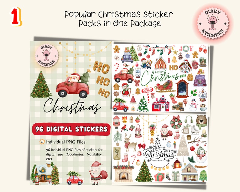 Ultimate Christmas Digital Stickers, Christmas Stickers, Holiday ...