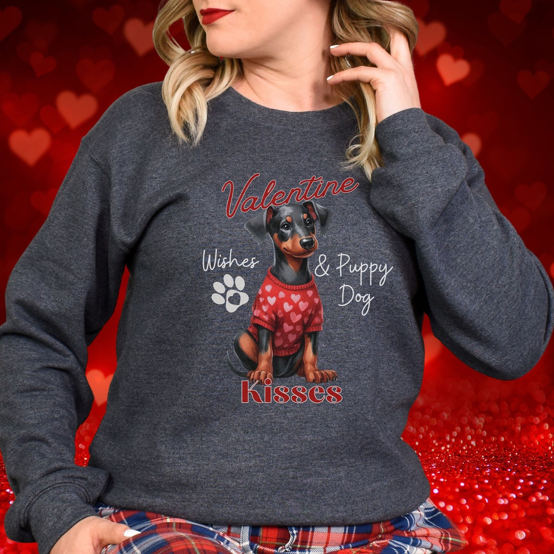 Doberman Mom Valentine Sweatshirt Dobie Valentine Sweatshirt Dobie Mom ...