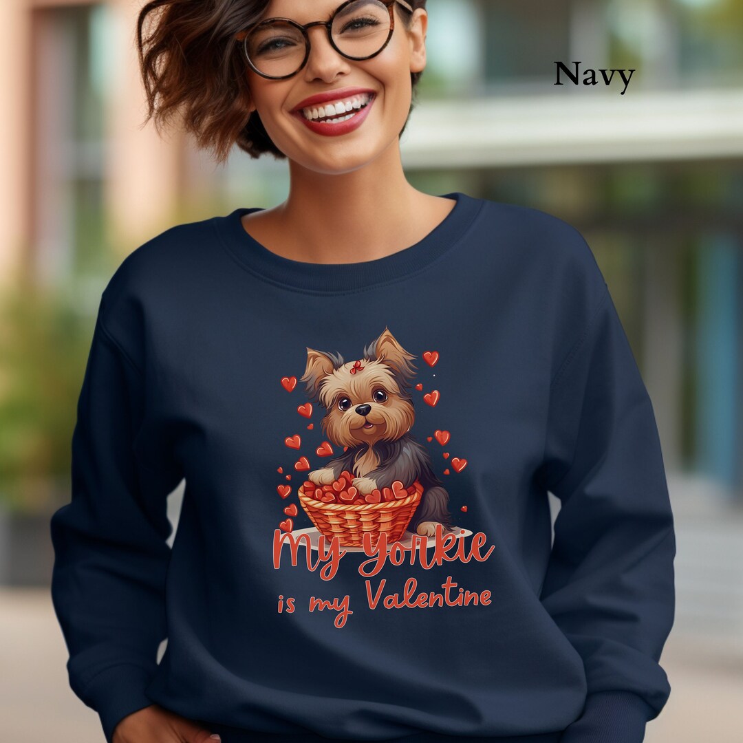 Yorkie Valentine Sweatshirt - Dog Mom Crewneck - Etsy