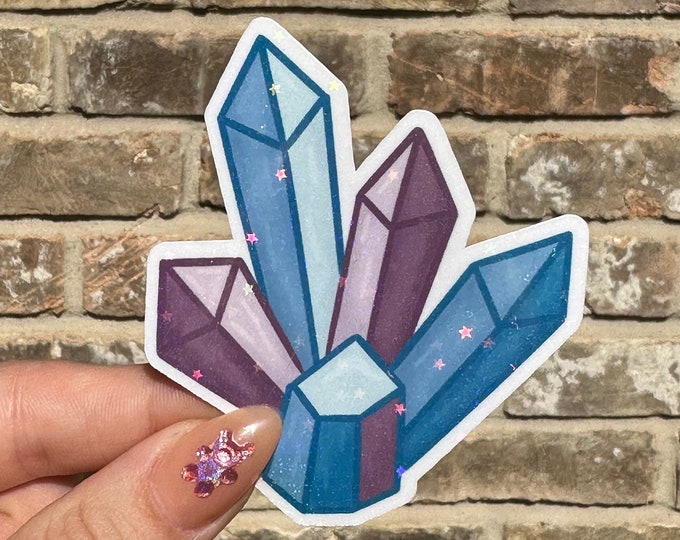 Rose Quartz Vinyl Sticker Pink White Crystal Stickers Waterproof Water ...