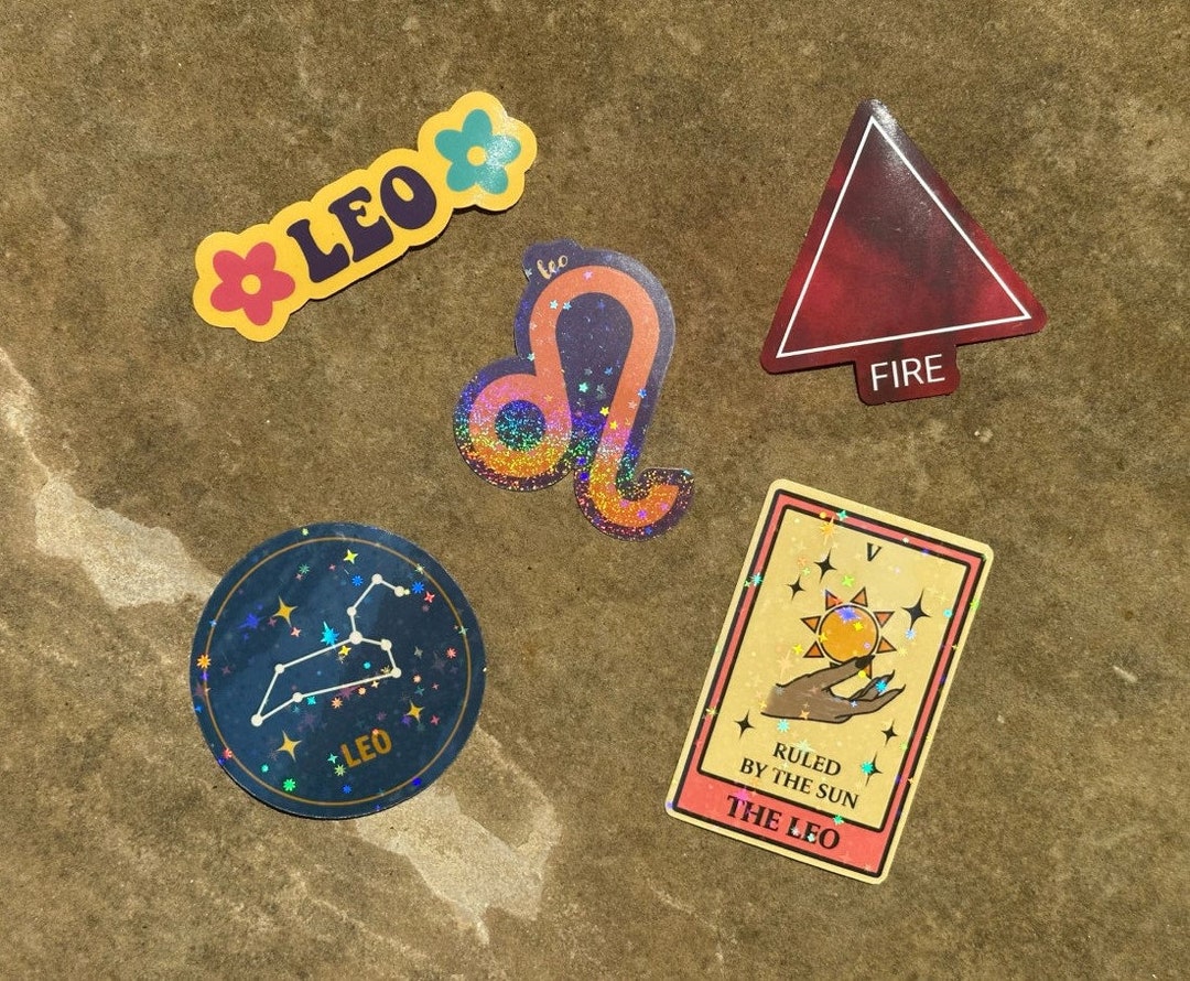 Leo Sticker Pack Leo Stickers Zodiac Stickers Fire Sign Stickers - Etsy
