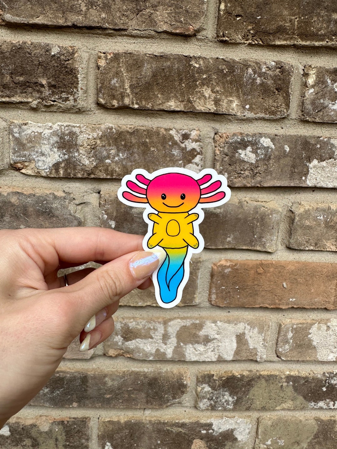 Pride Axolotl Pansexual Axolotl Sticker Axolotl Sticker - Etsy