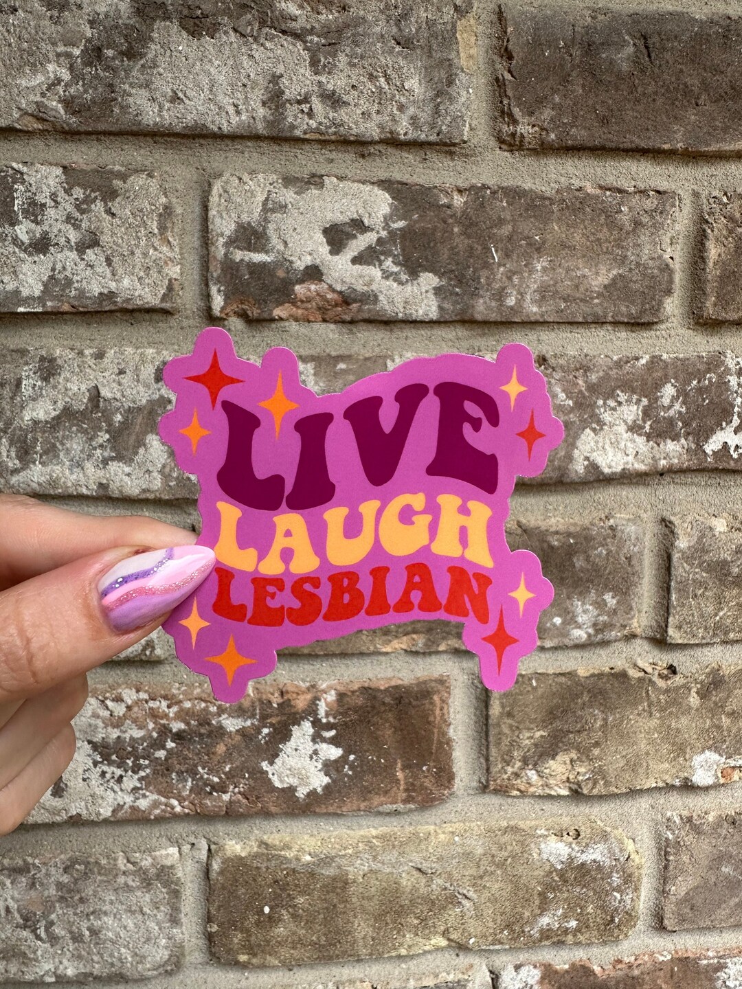 Live Laugh Lesbian Sticker Funny Lesbian Sticker Pride Month Sticker