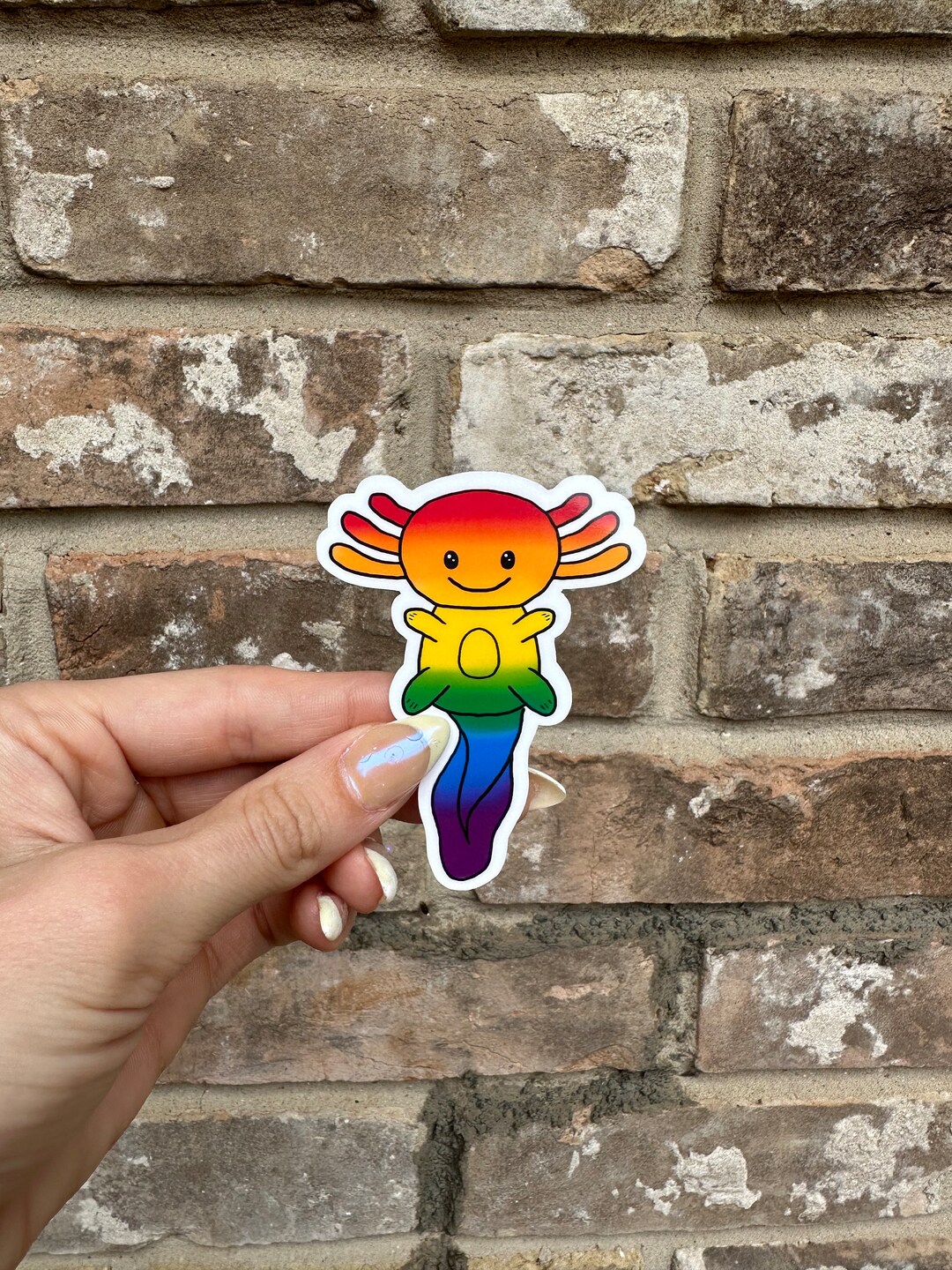 Pride Axolotl Rainbow Axolotl Sticker Axolotl Sticker - Etsy UK