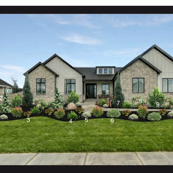 Texas Zone 9 9a , 9b Landscape Premade Design, Ready Made Landscape ...