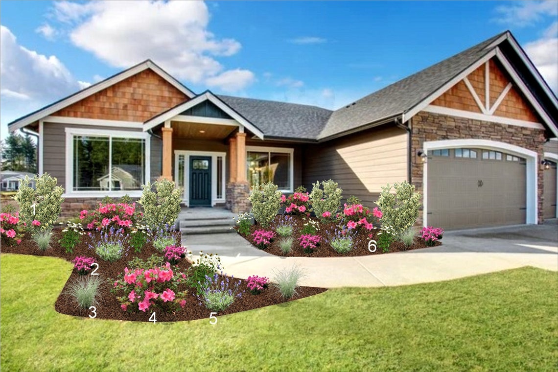 Premade Landscape Design 'simple & Sweet' for Full or Part Sun in Zones ...