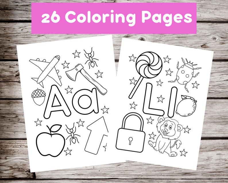 26 Page Alphabet Coloring Sheets | Preschool | Kindergarten | School ...