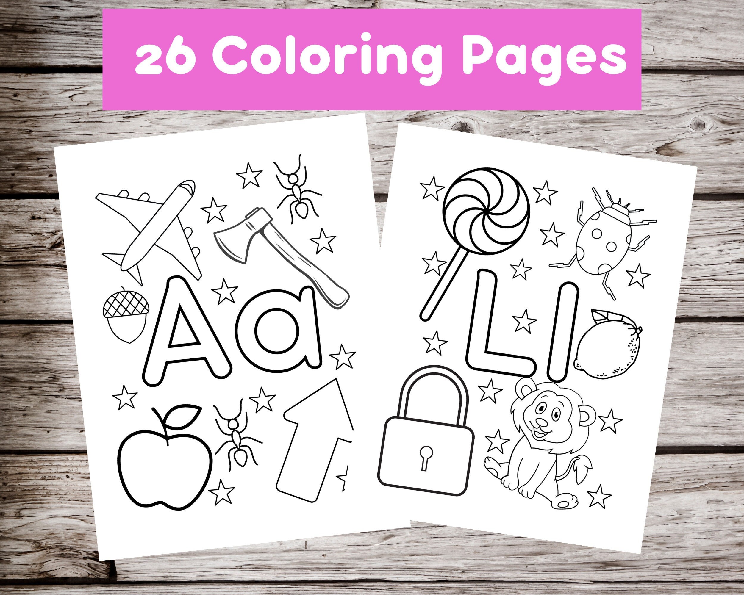 26 Page Alphabet Coloring Sheets | Preschool | Kindergarten | School ...