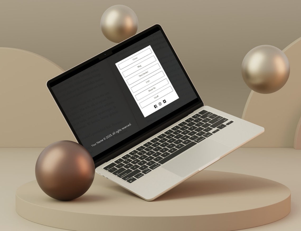 One-page Website Canva Template for Authors, Small Businesses, and ...