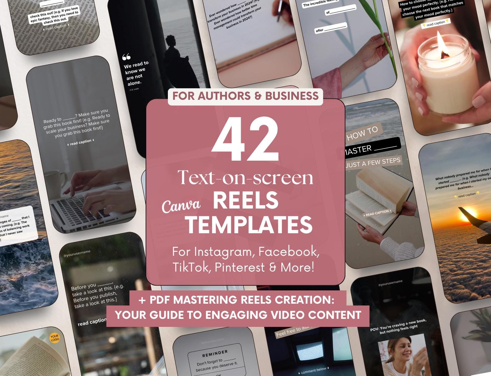 Text-on-screen Faceless Reel Templates for Authors, Businesses ...