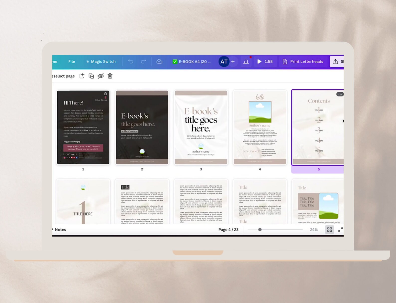 Ebook and Workbook Canva Templates for Authors, Business & Course ...