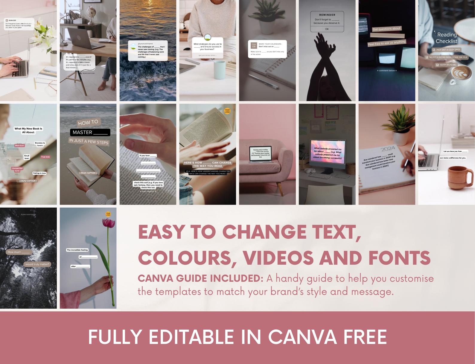 Text-on-screen Faceless Reel Templates for Authors, Businesses ...