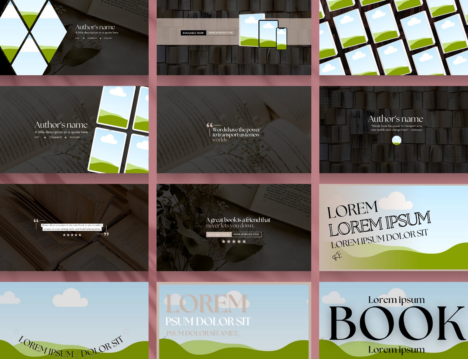 Social Media Covers Pack for Authors | Launch and Promote Your Book on ...
