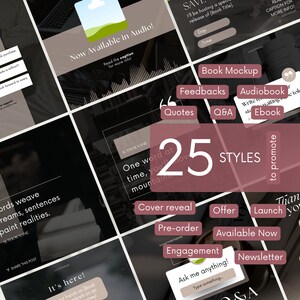 Social Media Book Promotion Canva Template Bundle | 75+ Designs for ...