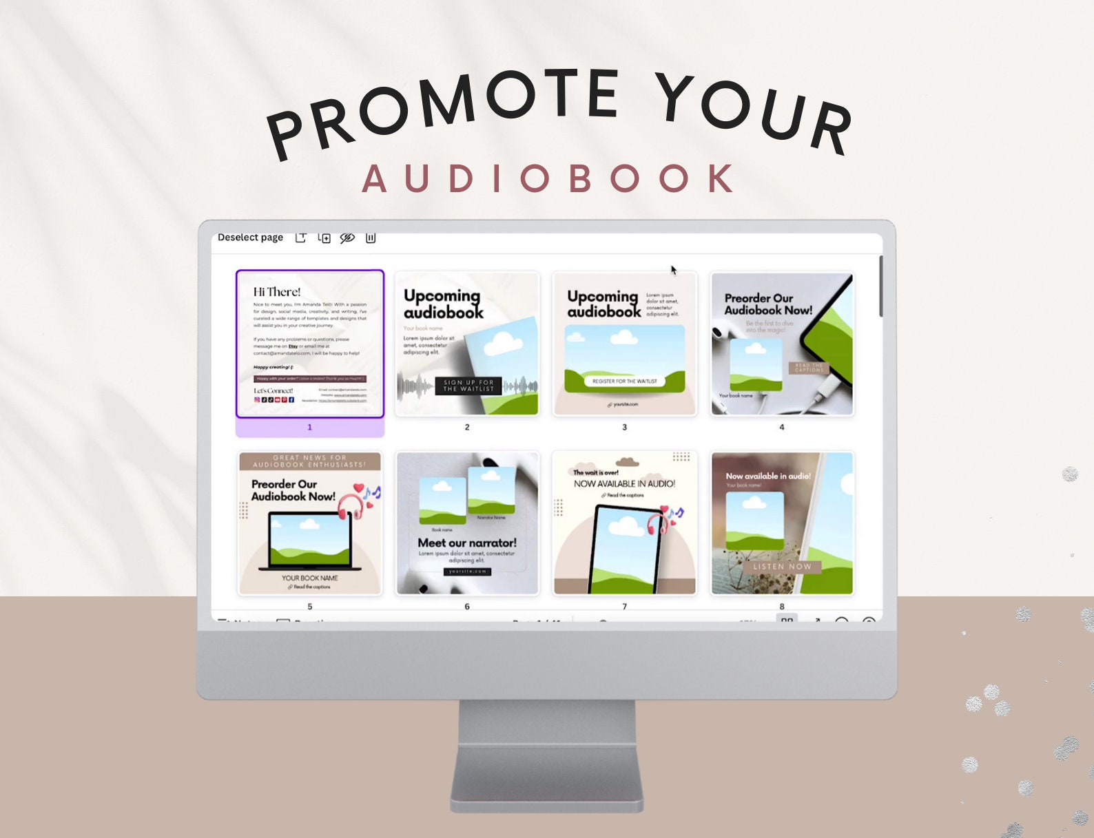 Promote Your Audiobook on Social Media | Posts for Authors: 120 Canva ...