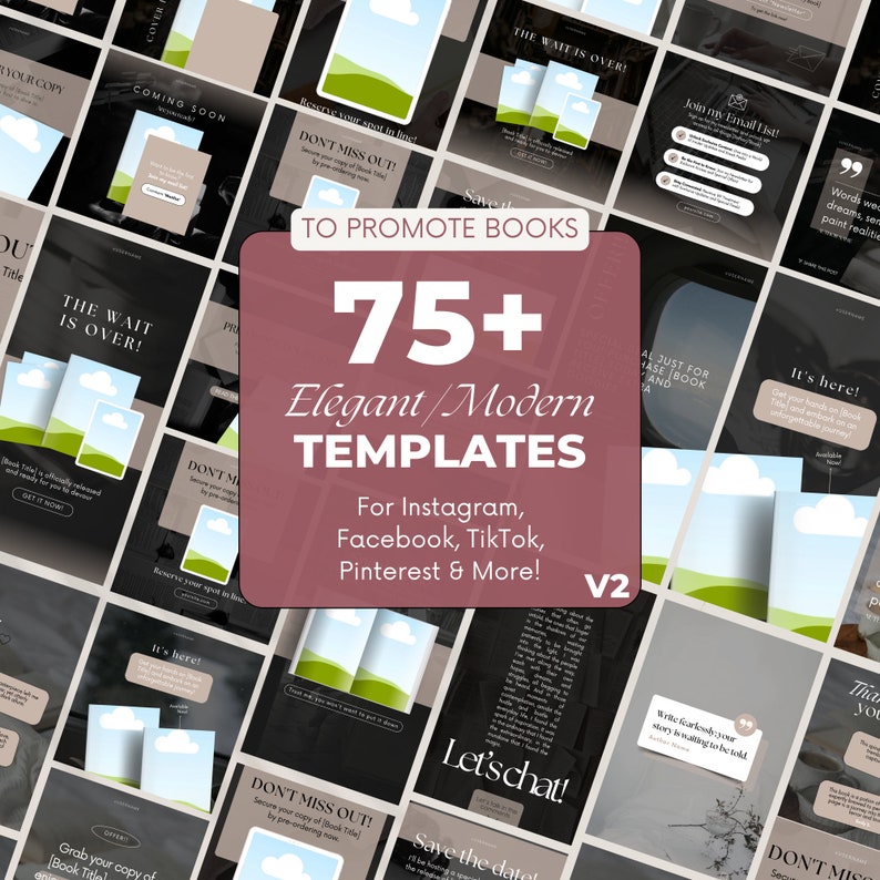 Social Media Book Promotion Canva Template Bundle | 75+ Designs for ...