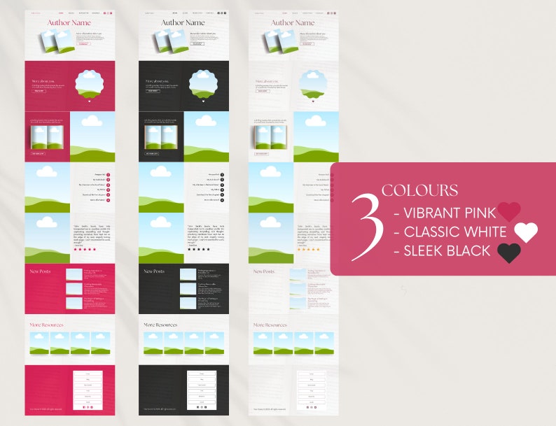 One-page Website Canva Template for Authors, Small Businesses, and ...