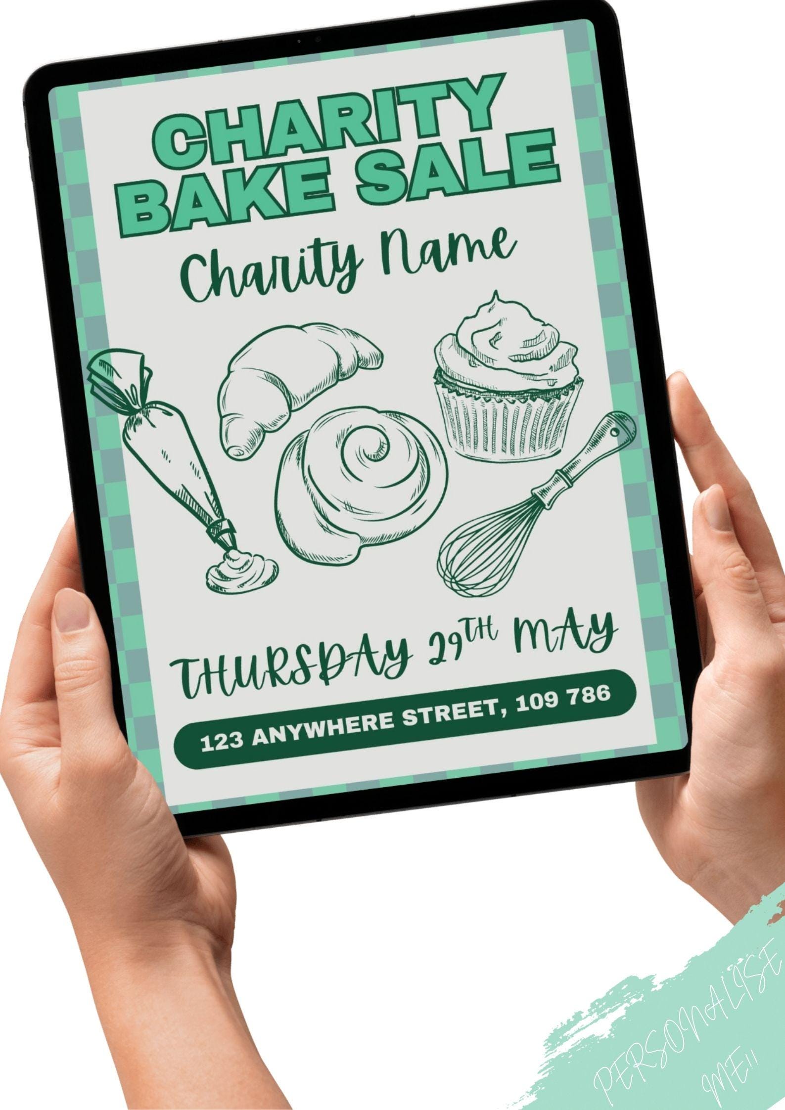 Charity Bake Sale Poster Printable • Editable Fundraiser Flyer ...