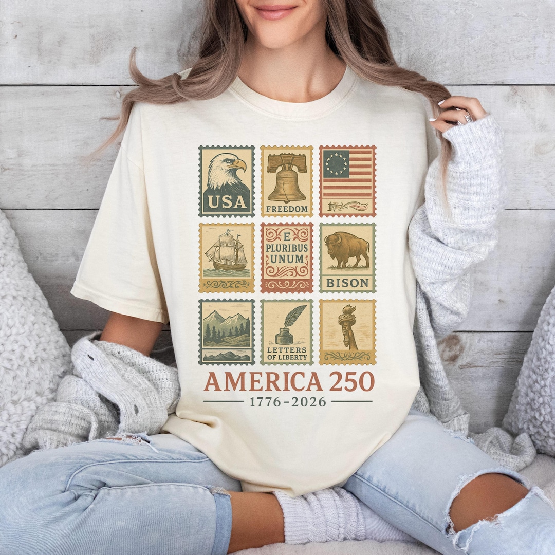 America 250 Anniversary Vintage Postage Stamp Shirt, USA 1776 to 2026 ...