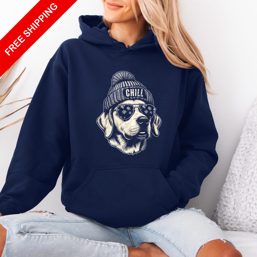 Labrador Retriever Snowflakes Hoodie, Chill Yellow Lab Mom Dad ...