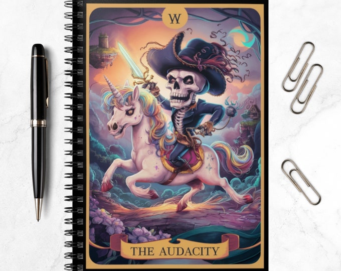 The Overthinker Tarot Card Skeleton Spiral Notebook, Funny Sarcastic ...