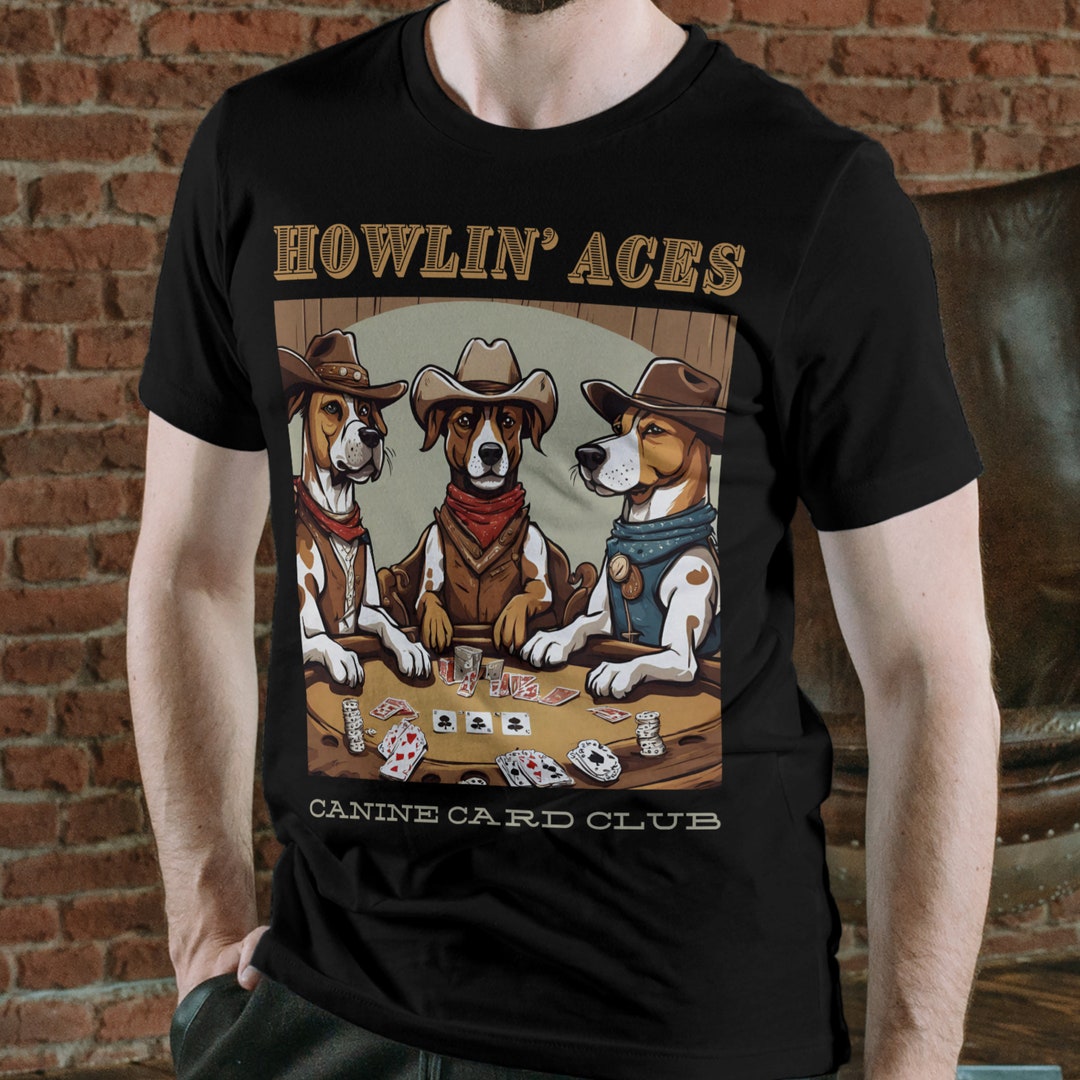 Funny Dogs Playing Poker Shirt Dog Lover Tshirt Poker Chips Poker Cards ...