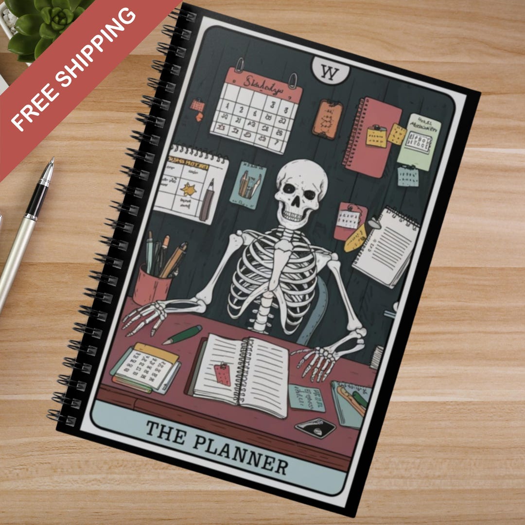 The Planner Tarot Card Spiral Notebook Ruled Line Whimsigoth Mystical ...