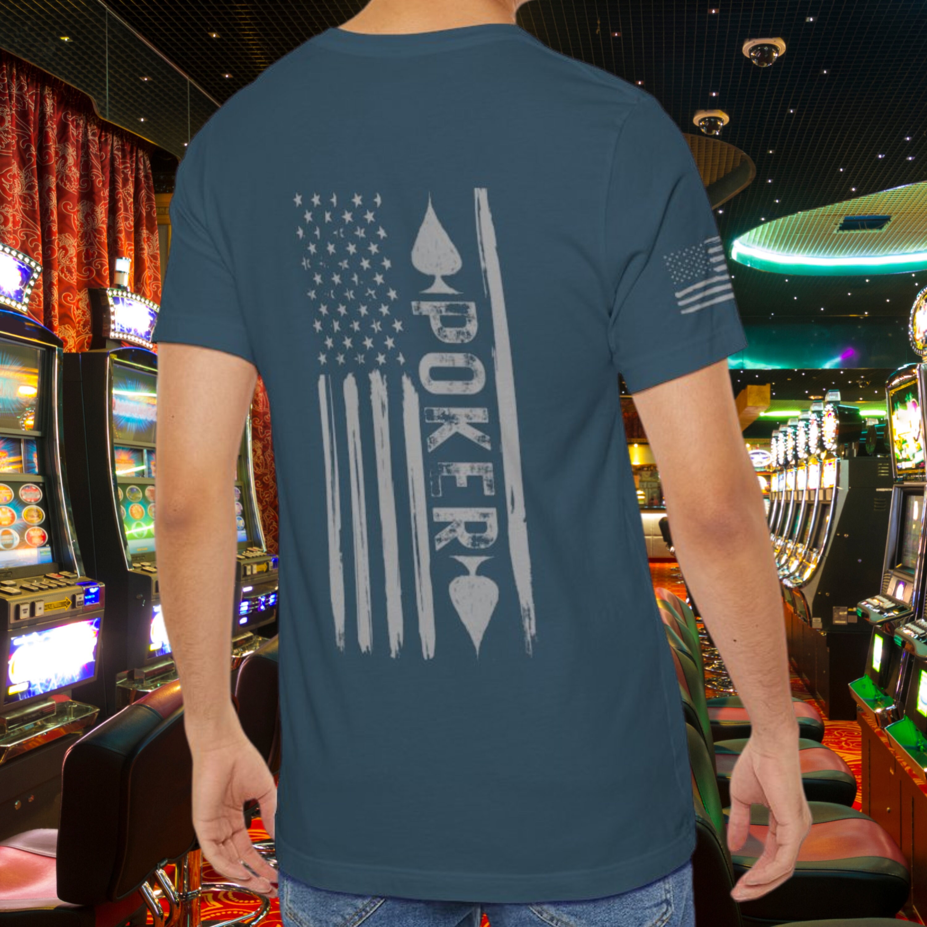 Patriotic American Flag Poker Shirt Texas Hold Em Gift for Poker Player ...