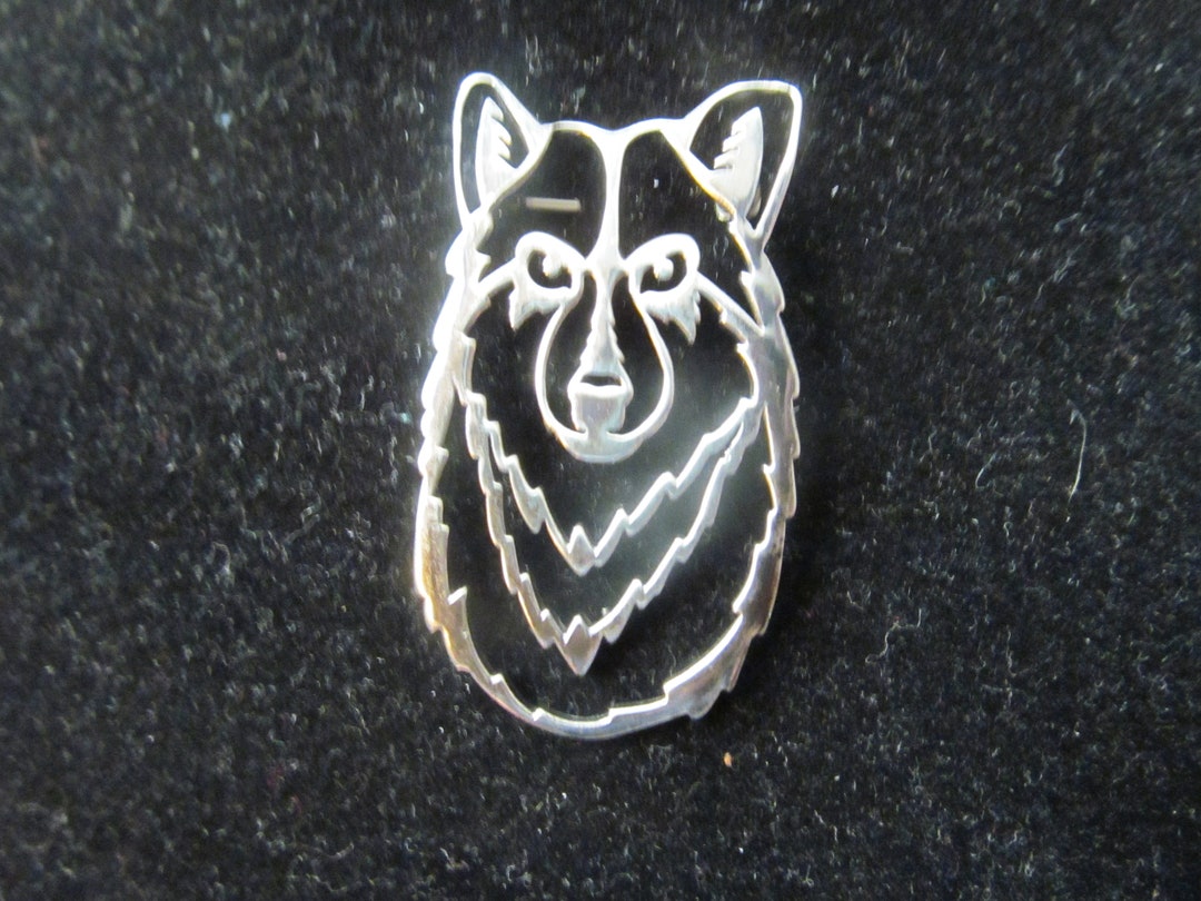 Vintage Silver Wolf Pin - Etsy