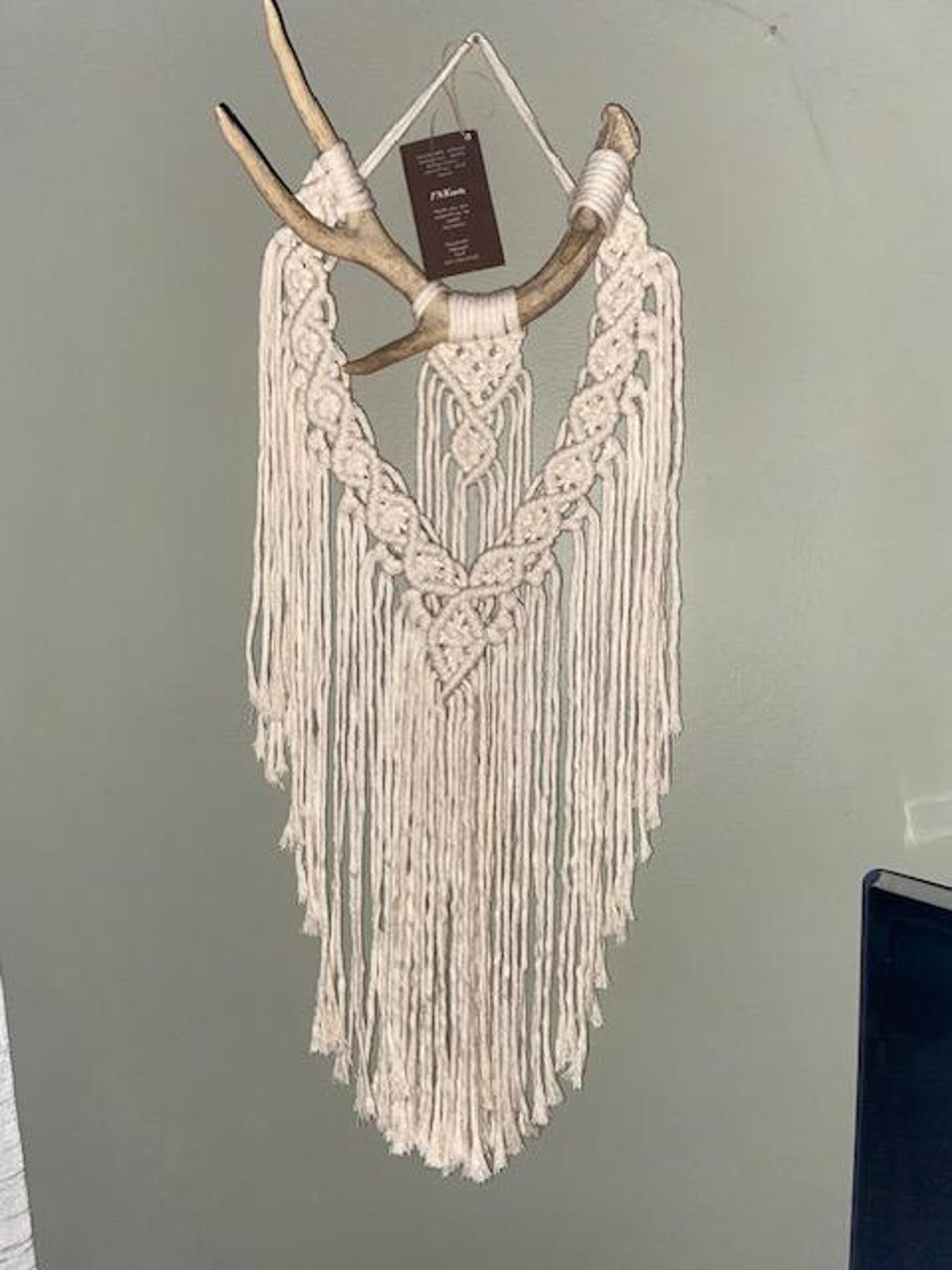 Macrame Deer Antler/ Macrame Deer Shed Wall Hanging/ Deer Antler Home ...