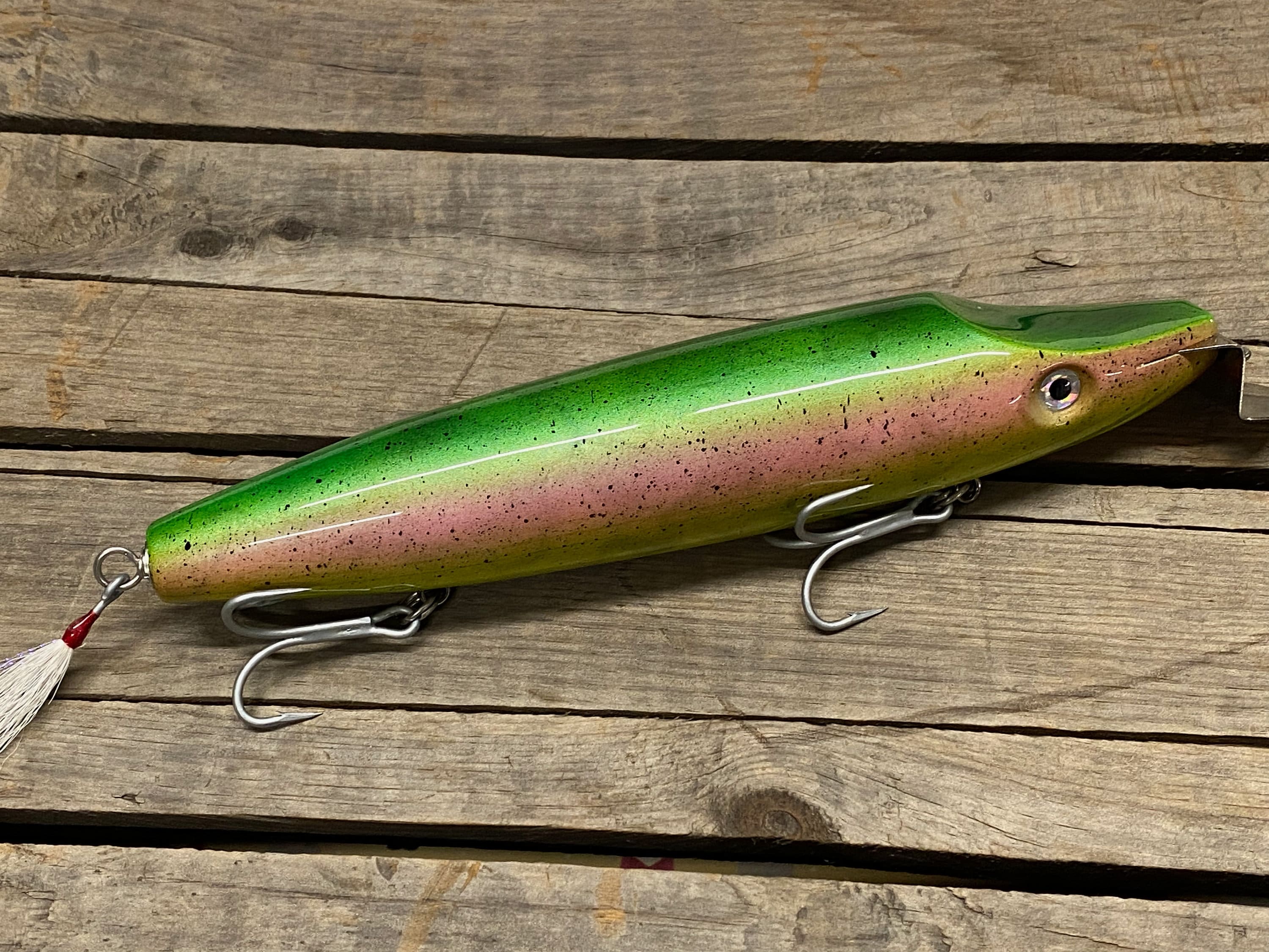 Massive Custom Rainbow Trout Pattern Pikie Wooden Fishing Lure - Etsy