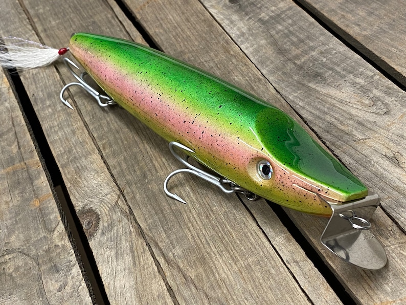 Massive Custom Rainbow Trout Pattern Pikie Wooden Fishing Lure - Etsy