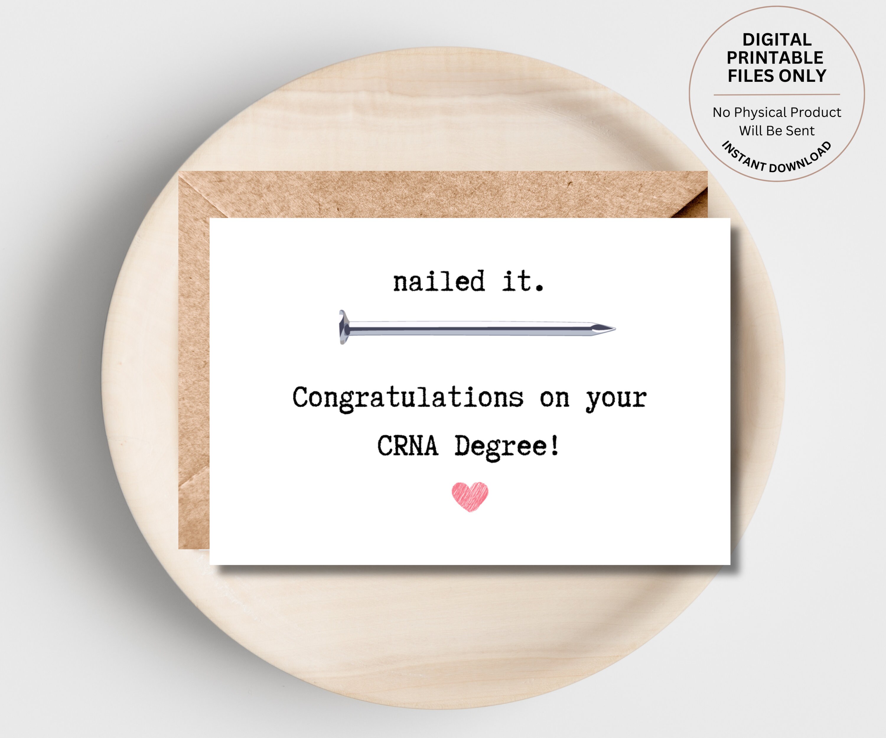 CRNA Graduation Card | Printable Graduation Card | Folding Congrats ...
