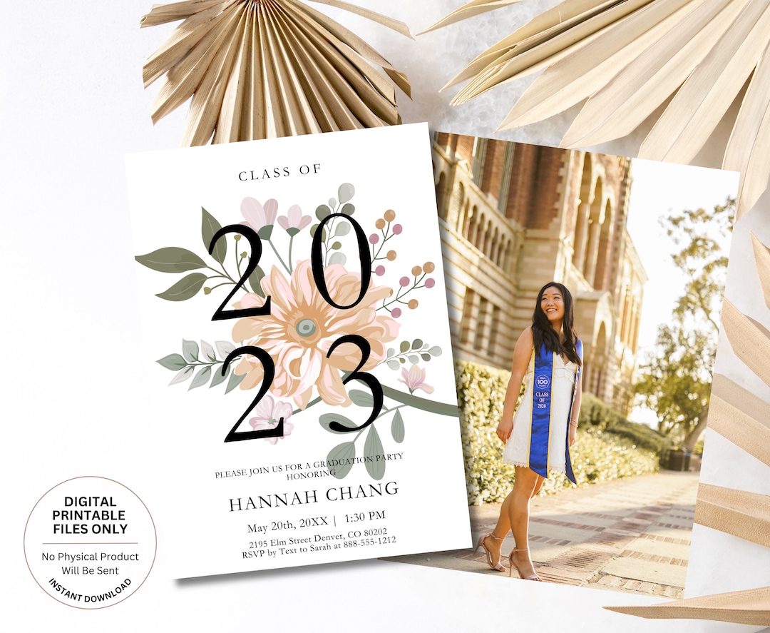 Boho Graduation Invitation | Grad Announcement | Highschool Graduation ...
