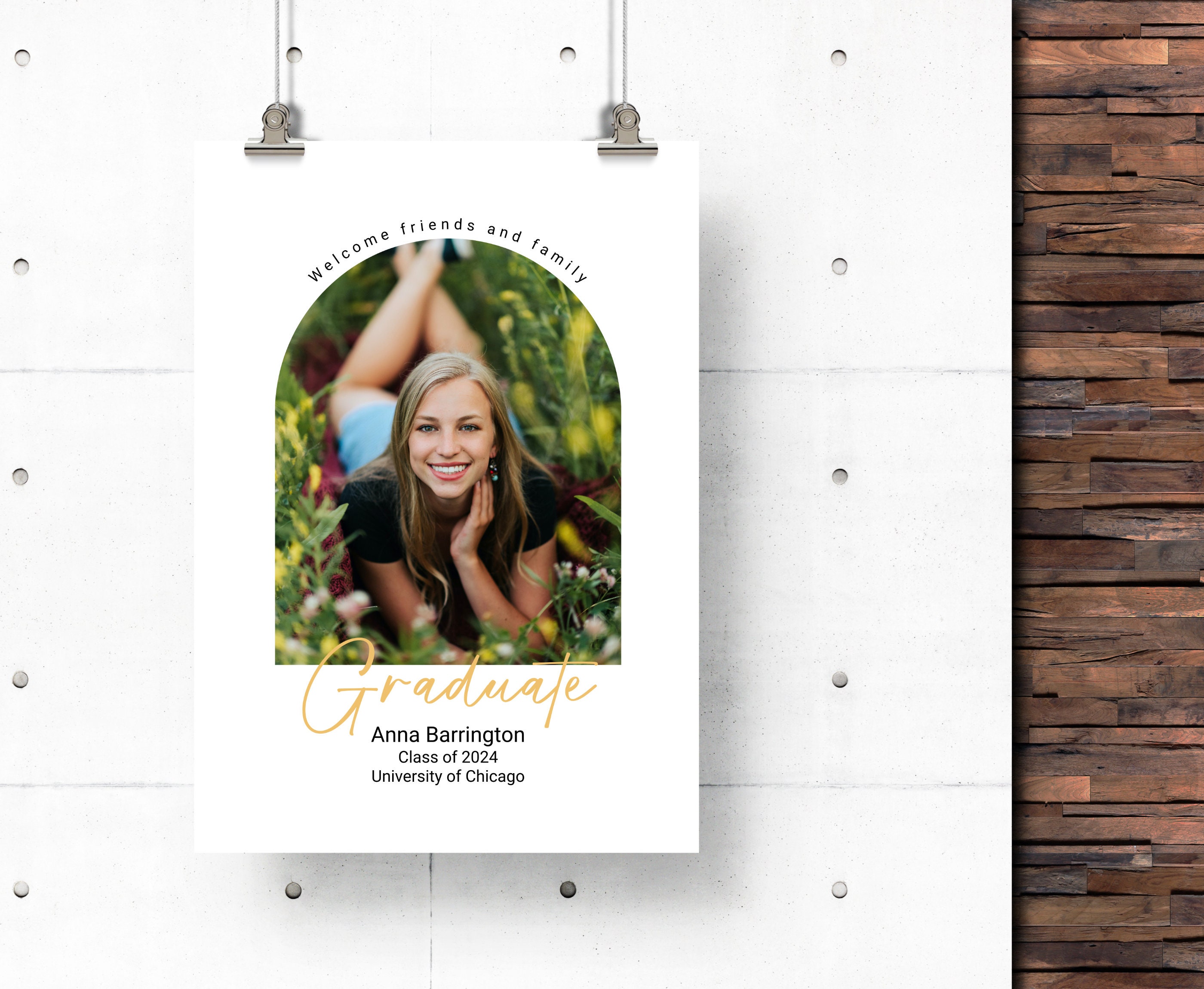 Graduation Welcome Sign With Photo | Personalized Graduation Party ...