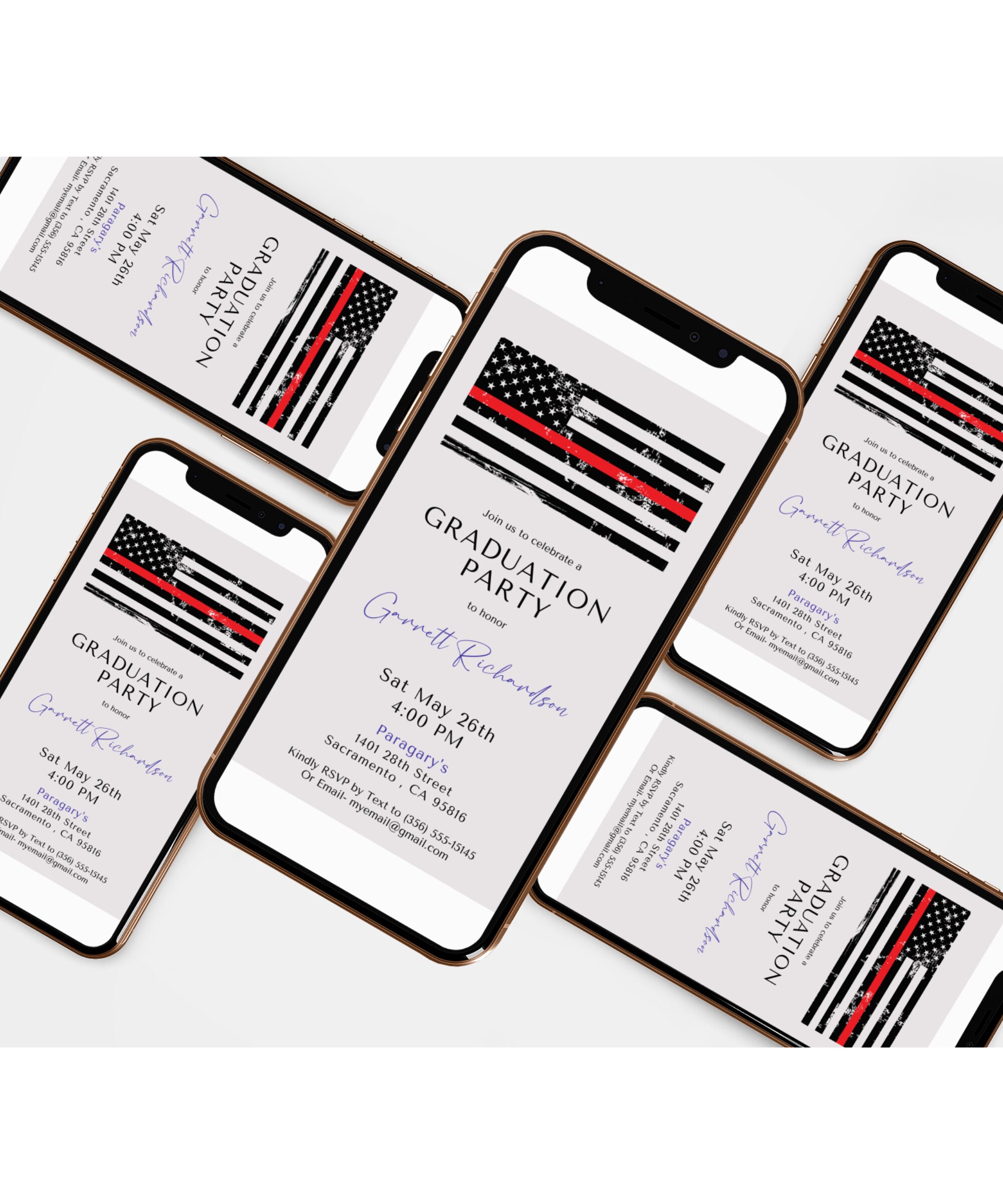 Fireman Graduation Party Invitation | Fireman Graduation Evite | Thin ...