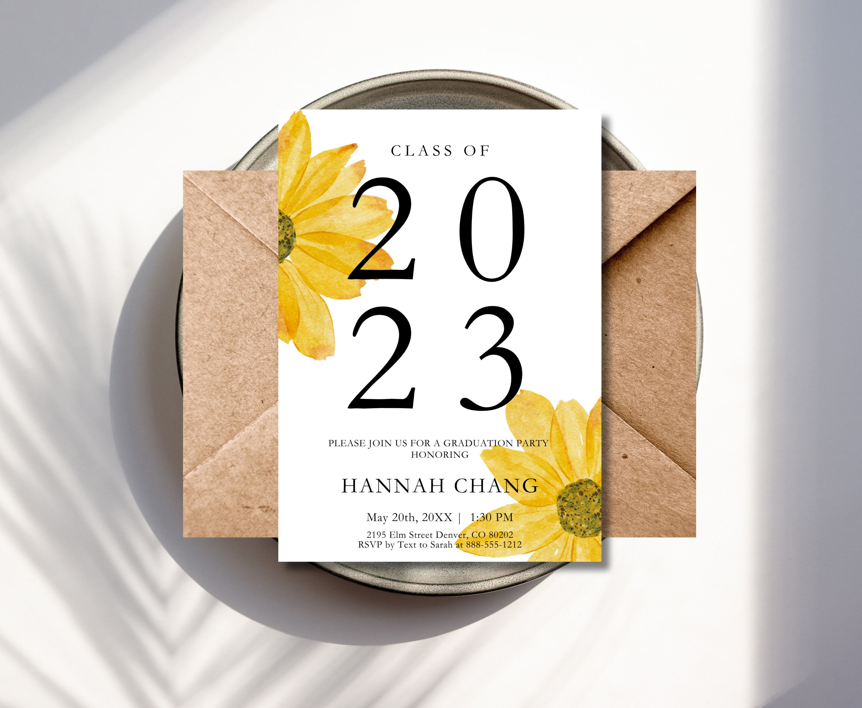 Boho Graduation Invite | Formal Graduation Invitation | Grad ...